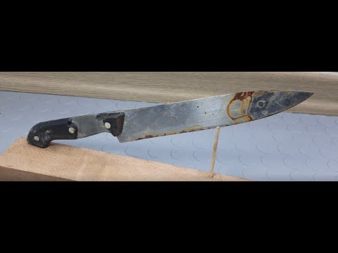 Eski Paslı Bıçak Tamiri ve Ahşap Sap Yapımı (Rusty Knife Repair and Wooden Handle Making)