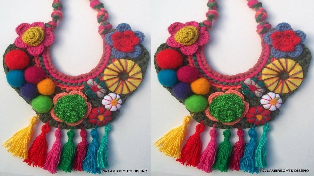 TEJIENDO COLLARES A CROCHET EN VARIADO MODELOS - YouTube