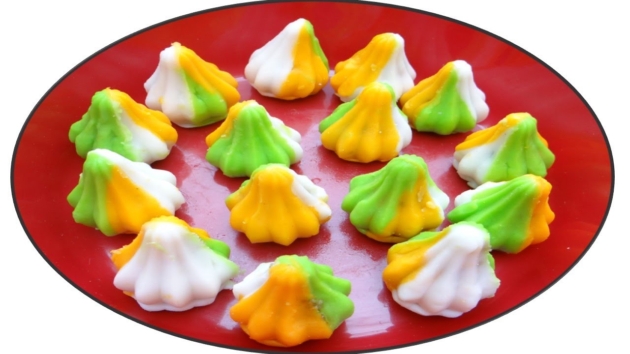 Tiranga modak | Rice flour steamed modak | Easy way of steamed modak ...