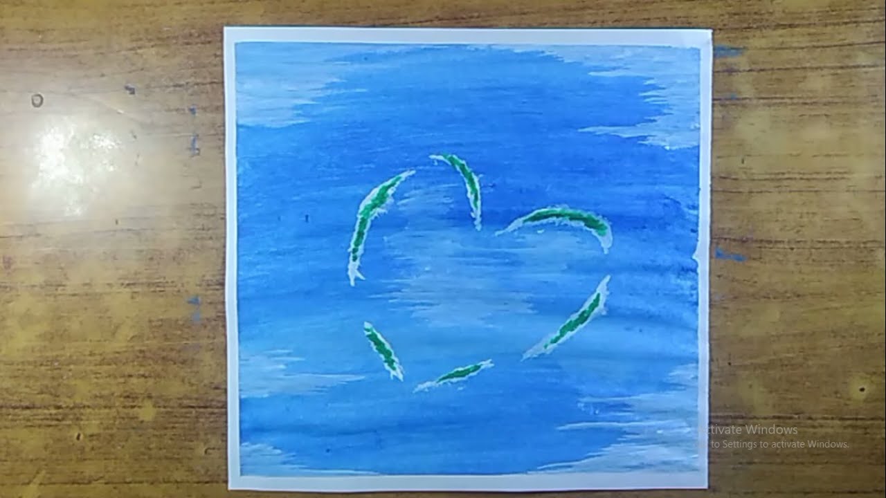islands making a heart in sea drawing | drawing for valentine's day ...