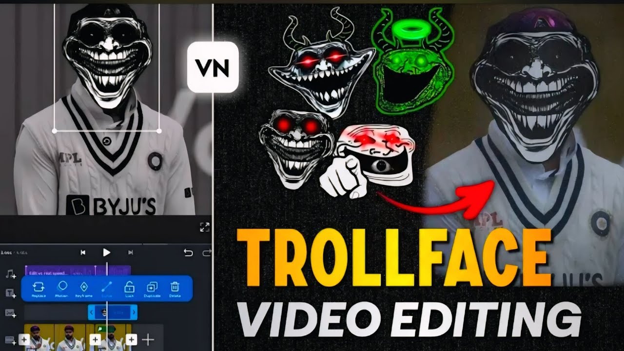 Trending Skull Troll Face Video Editing In Vn 100% Viral😳🔥? Skull Face & Troll Face Edit ...