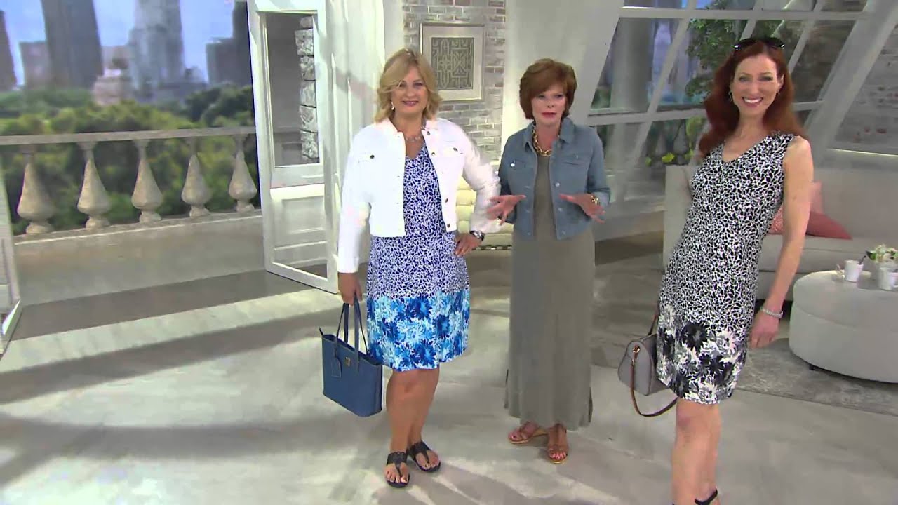 Liz Claiborne New York Border Print Sleeveless Dress with Mary Beth Roe ...