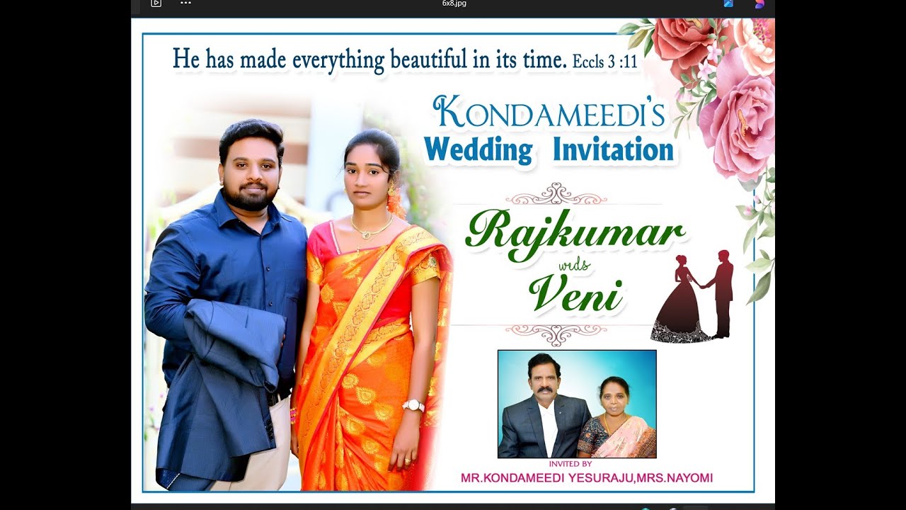 Date:21:02:2025 KONDAMEEDI'S Wedding Invitation Rajkumar weds Veni ...