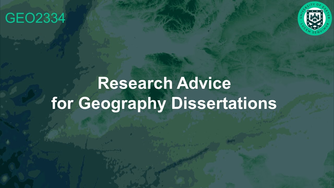 Advice on designing a Geography dissertation - YouTube