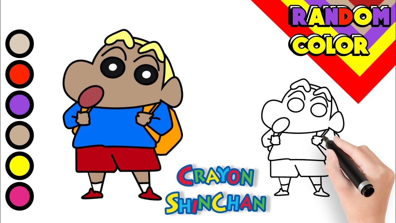 How To Color SHIN CHAN Free random color || Step By Step Tutorials ...