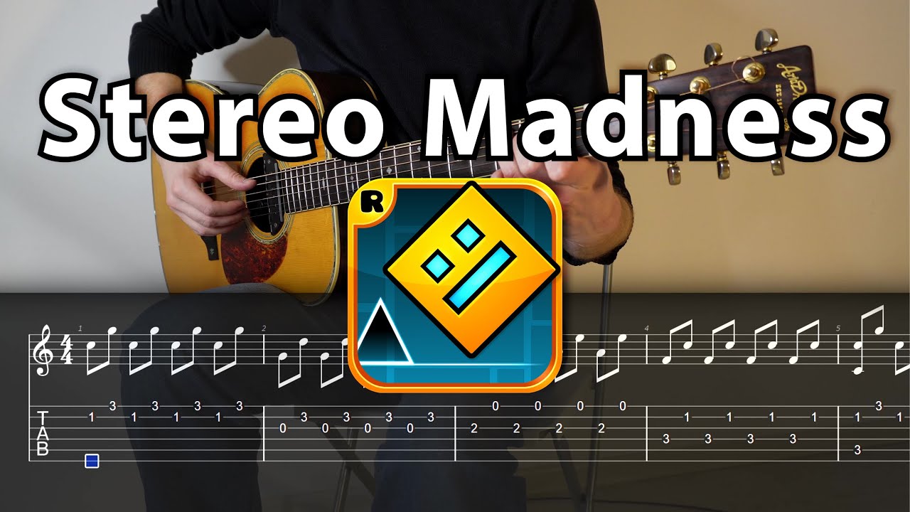 Stereo Madness・Geometry Dash・fingerstyle guitar tabs - YouTube