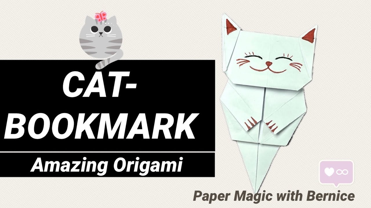 OMG! Cutest Bookmark EVER! How to Make an Purrfect Origami Cat in ...