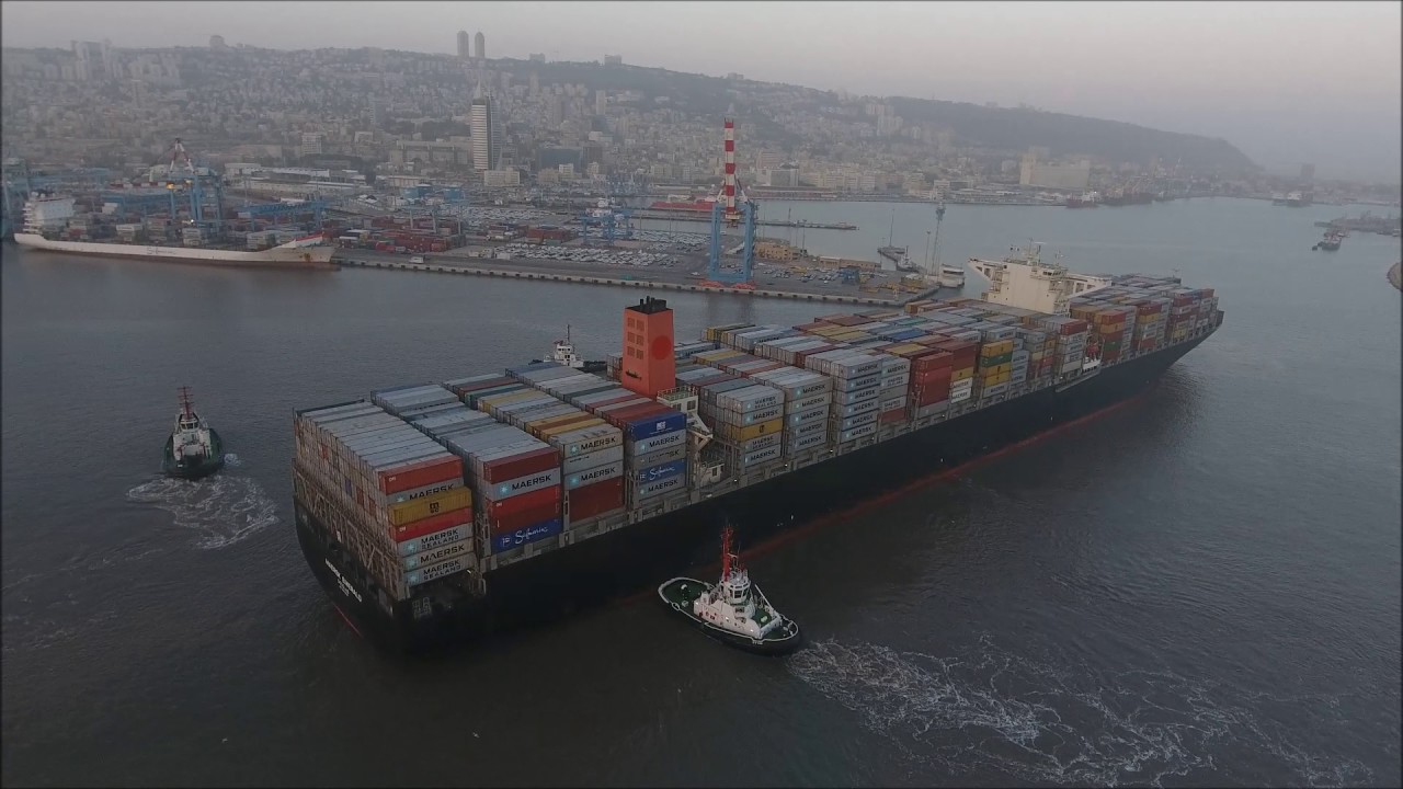 MAERSK EMERALD call Haifa Port for the first time - YouTube