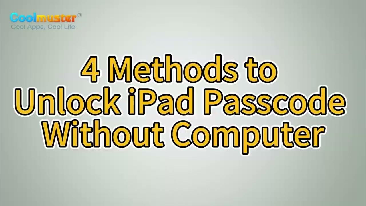 How to Unlock iPad Passcode Without Computer via Multiple Ways - YouTube