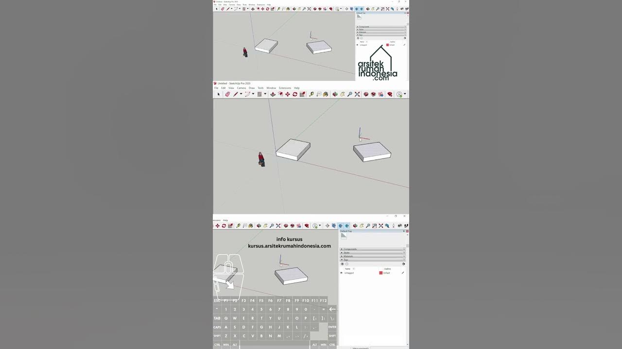 Tips Sketchup : Memindahkan axis mengikuti orientasi obyek - YouTube