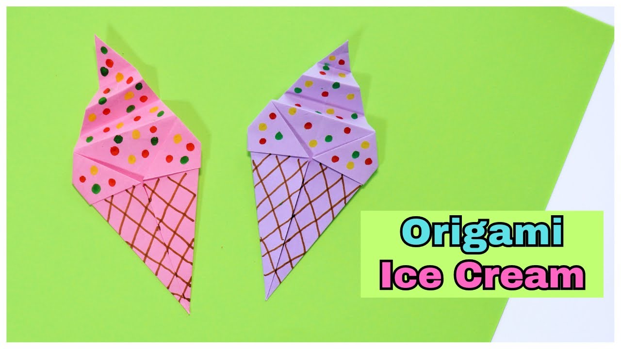 Origami Ice Cream | How to Make Paper Ice Cream - YouTube