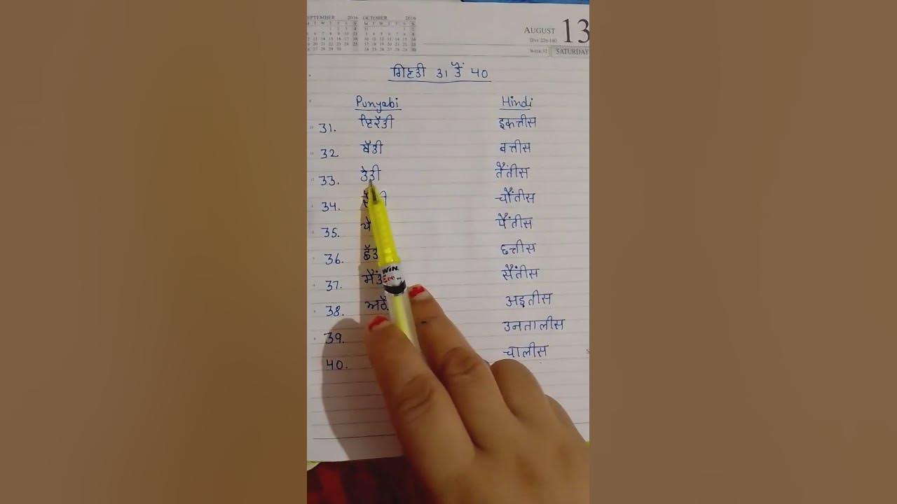 Counting In Punjabi And English 31 To 40 ginti In Punjabi punjabi counting-in-punjabi-and-english-31-to-40-ginti-in-punjabi-punjabi