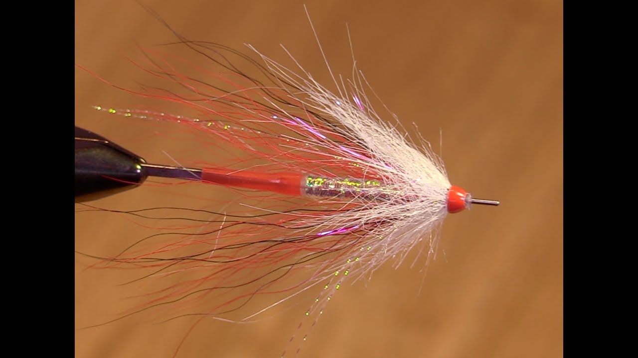 Trout Tube Streamer Fly "Slender Minnow" Red & White - YouTube