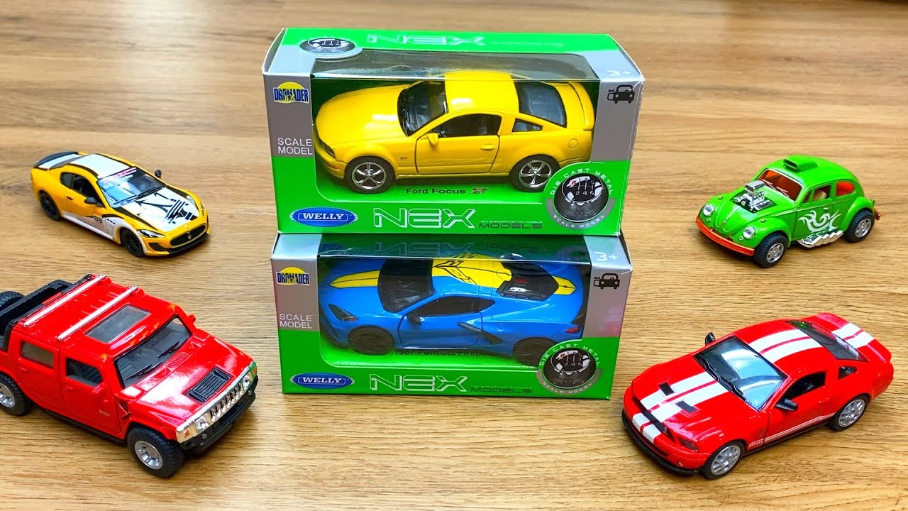 Unboxing New DieCast Model Kinsmart Ford Mustang GT and Chevrolet ...