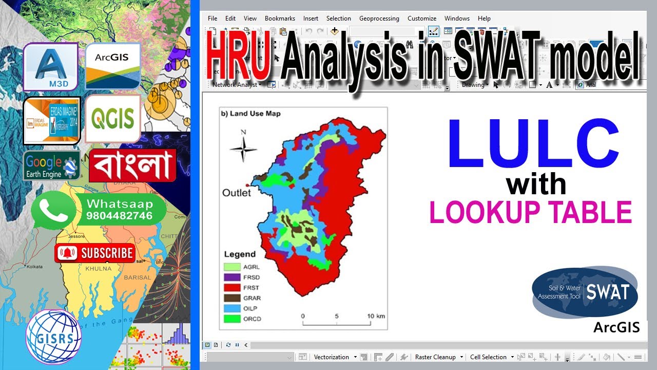 LULC Data with Lookup table for ArcSWAT Model || LULC Code for ArcSWAT ...