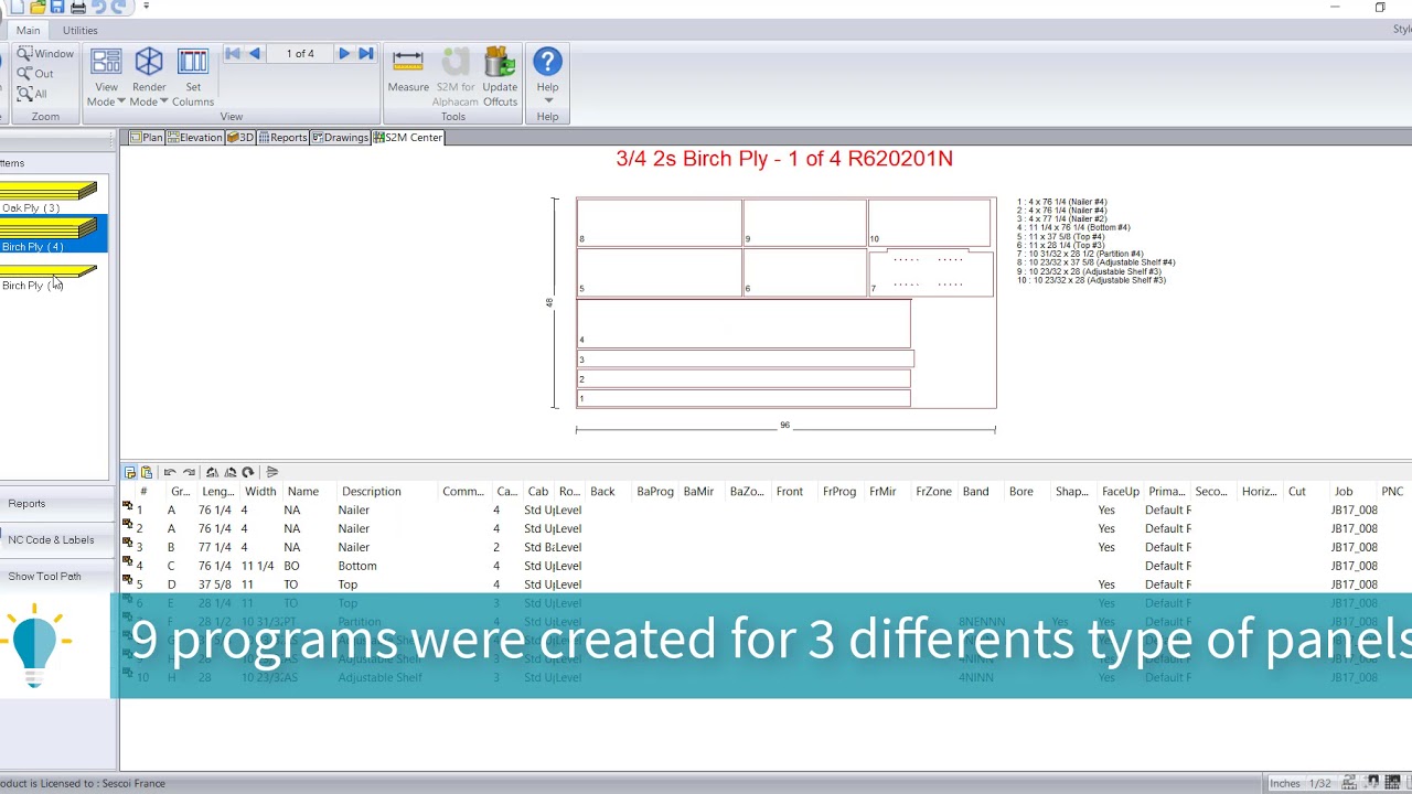 Interface CABINET VISION S2M Center | WORKPLAN - YouTube