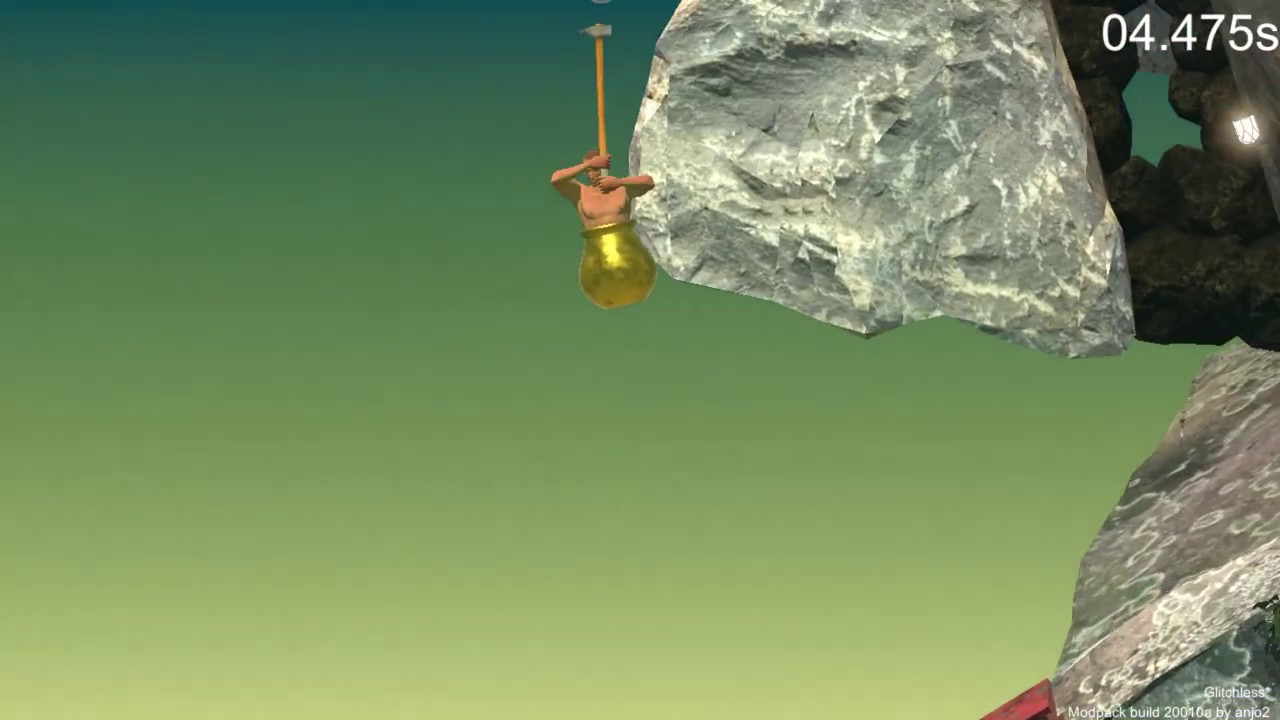 Getting Over It - Chimney Skip (Left side of the Rock) - YouTube