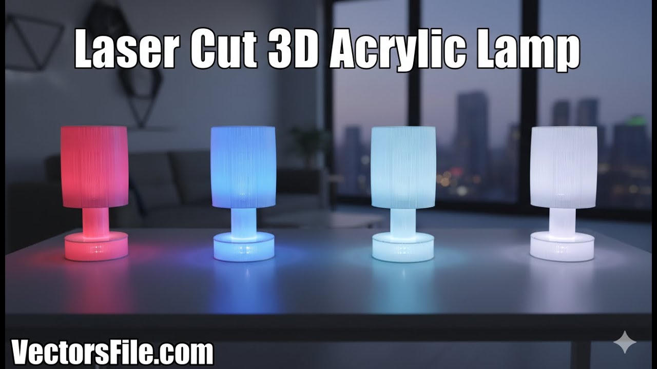 How to make Laser Cut Acrylic LED Lamp - YouTube