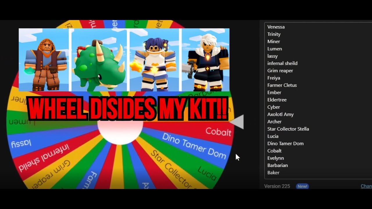 Bedwars but the wheel will decide my kit - YouTube