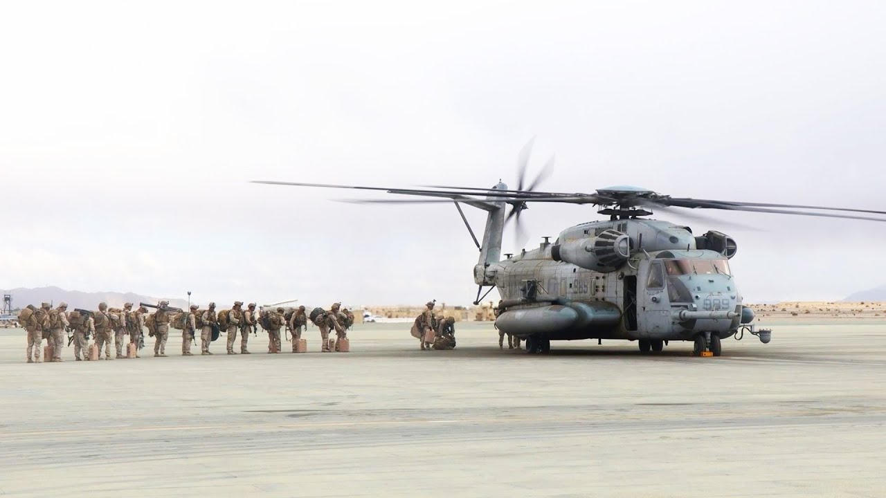 US Marines With Heavy Helicopter Conduct a Resupply Flight During ...