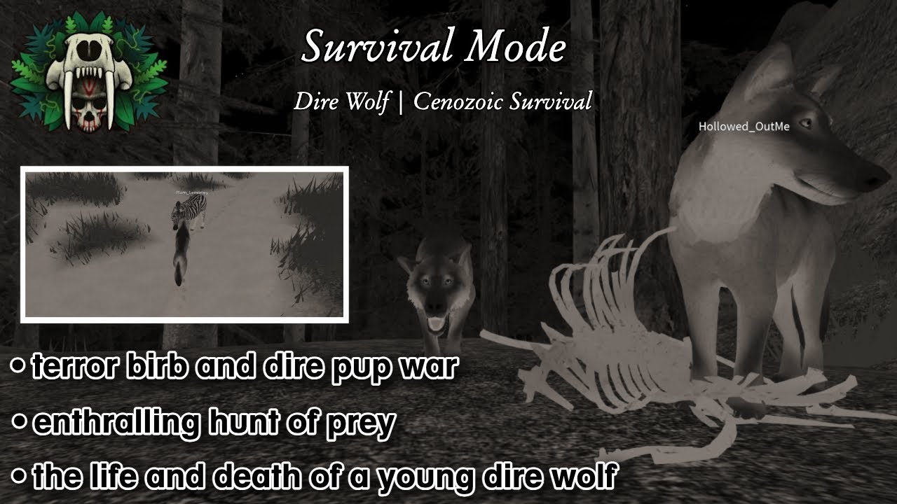 Being A Dire Wolf In Roblox!? | Cenozoic Survival | just gameplay - YouTube