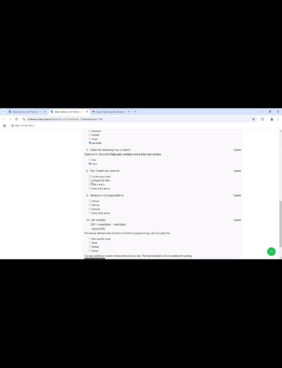 Data analytics using Python|Assignment 1|week1 |NPTEL January 2025 - YouTube