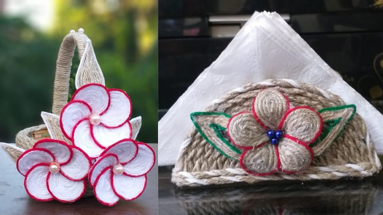 Jute Handmade Craft Decoration || Jute Craft Ideas Home Decoration ...
