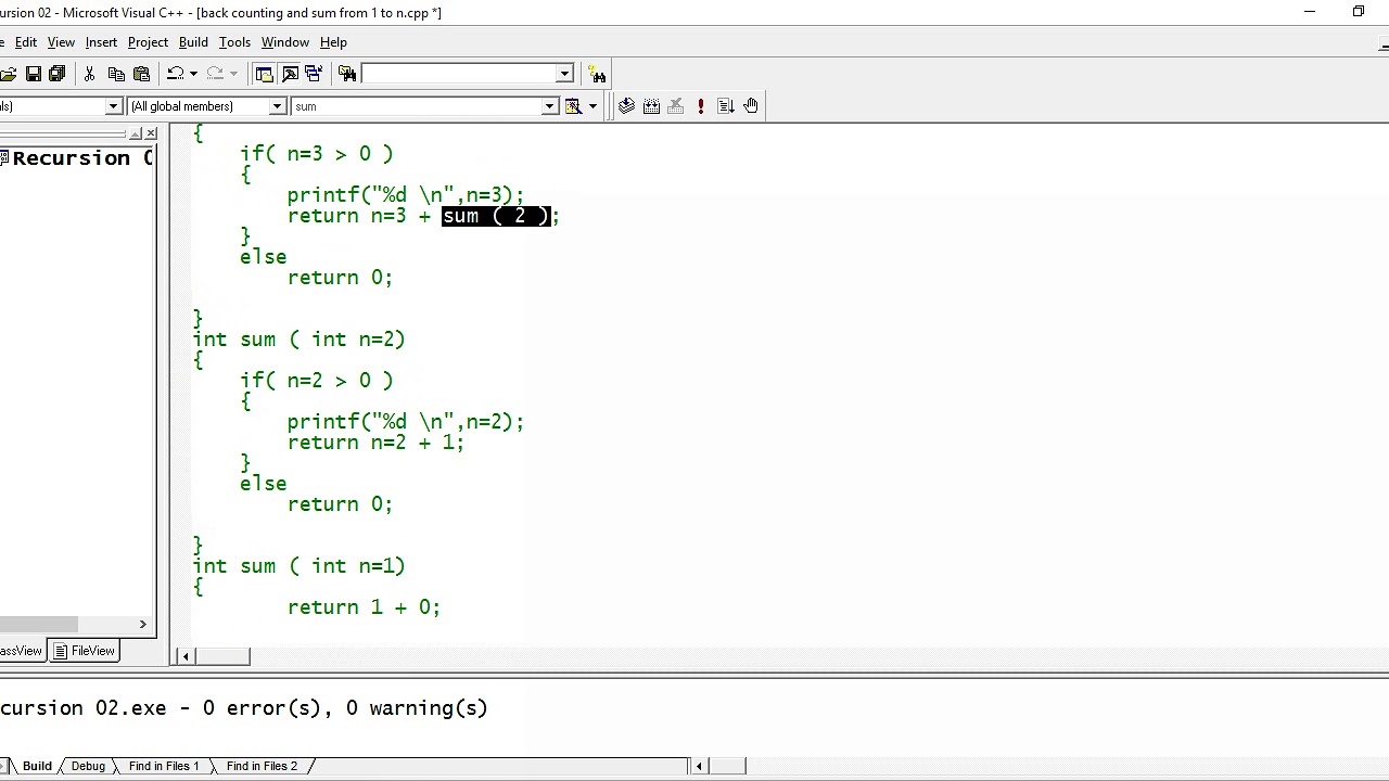 Recursion 02 Part 2 Back Counting And Sum From 1 To N Using Recursion Youtube 6844