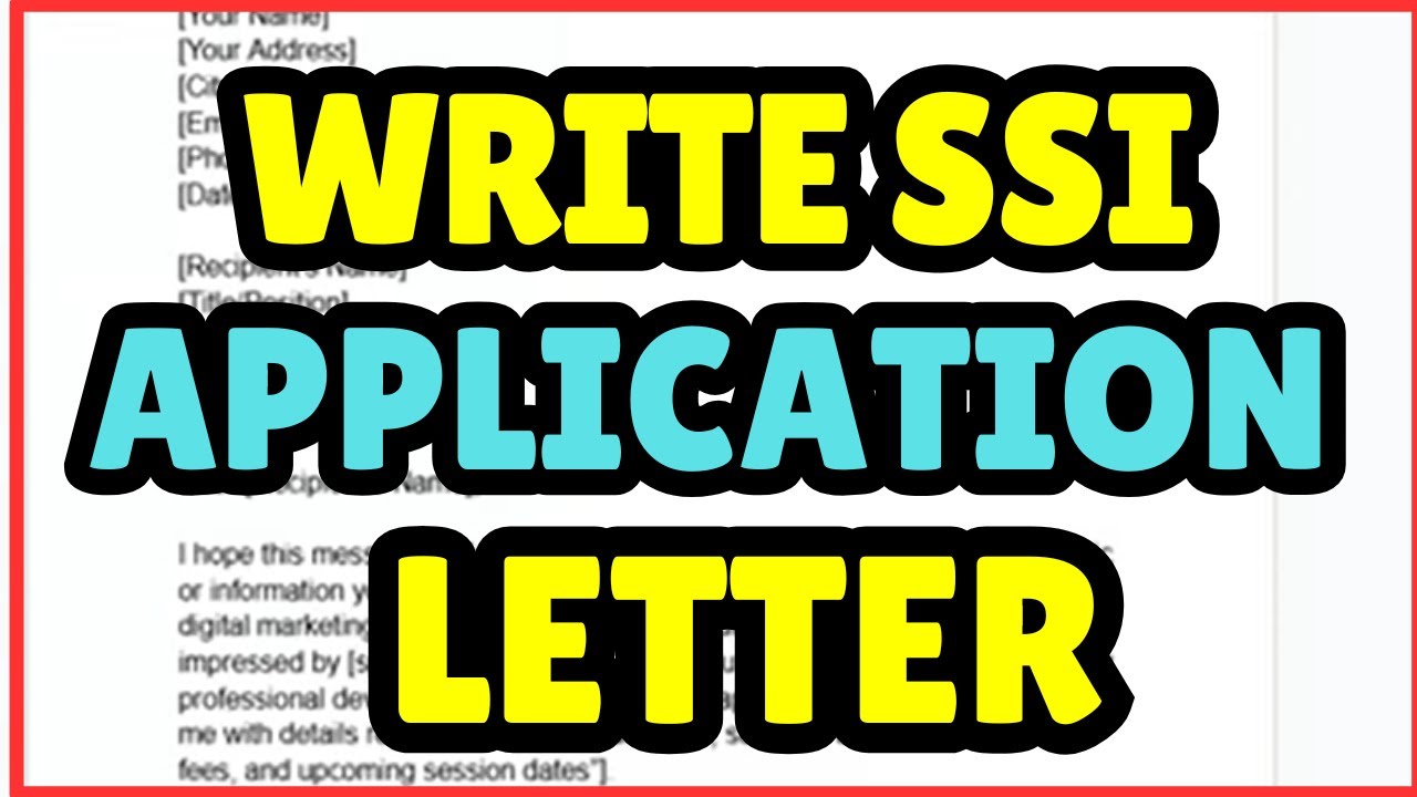 How to Write a Supplemental Security Income (SSI) Application Letter ...