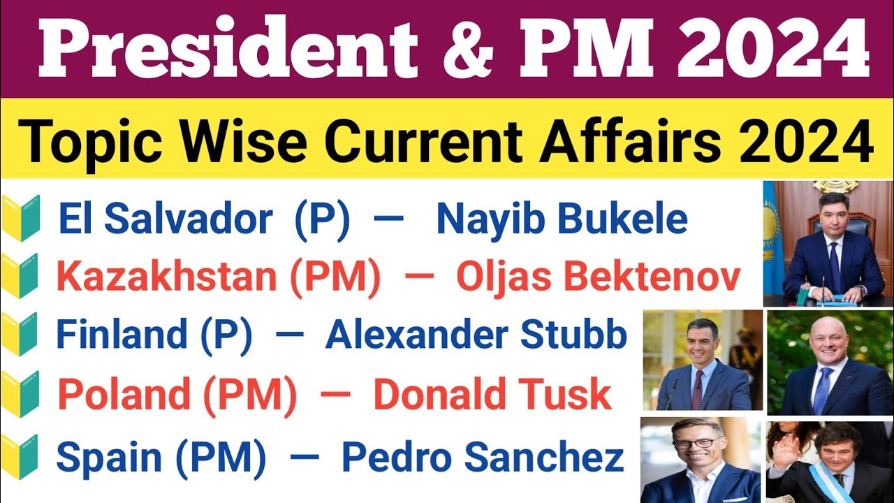 | PM and President Of Important Countries 2024 | President and Prime ...