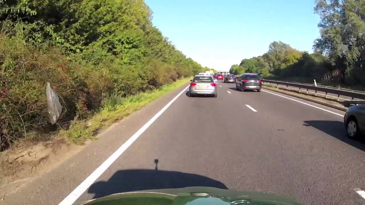A120 approach to Galleys Corner roundabout, Braintree - YouTube