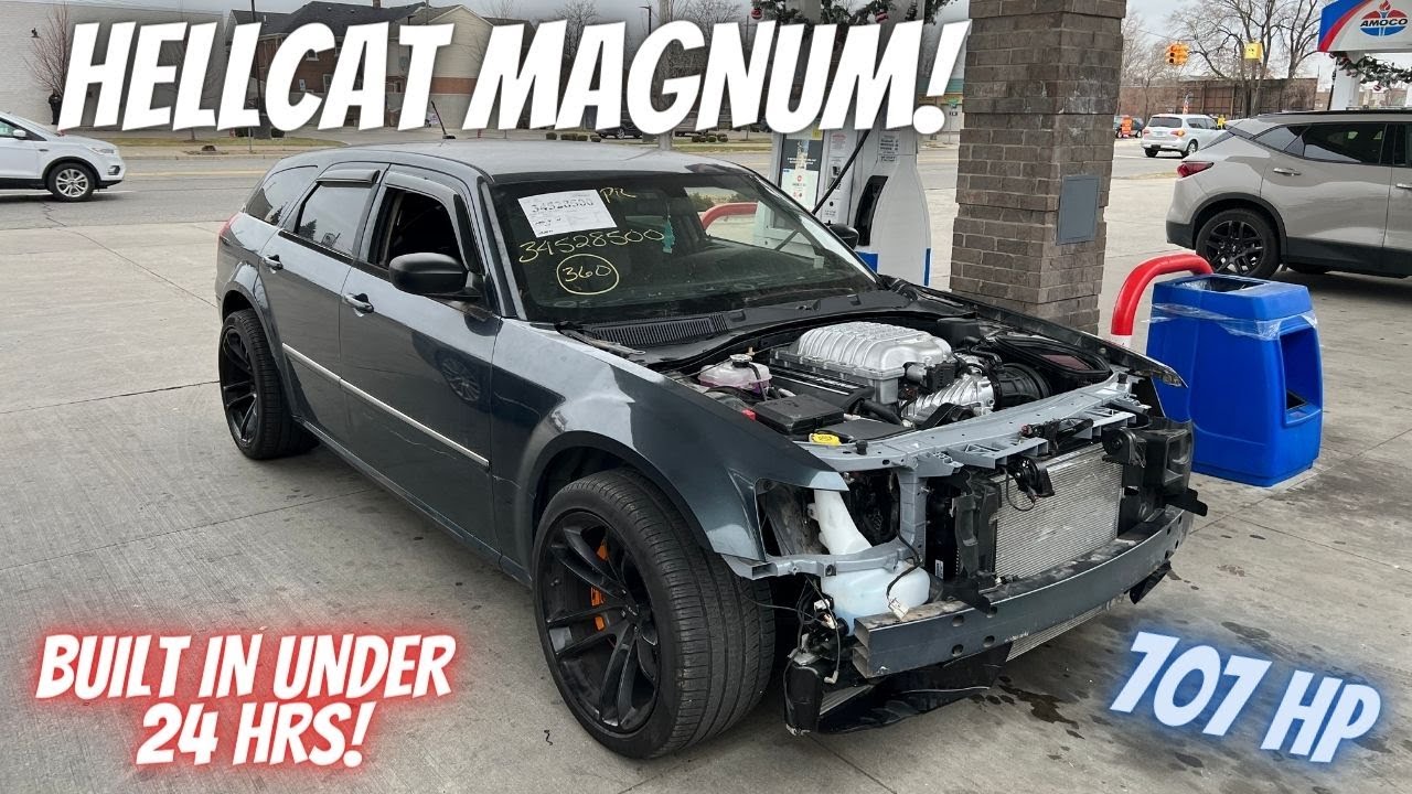 Building a Hellcat Dodge Magnum In 10 Minutes! *HELLCAT SWAP* - YouTube