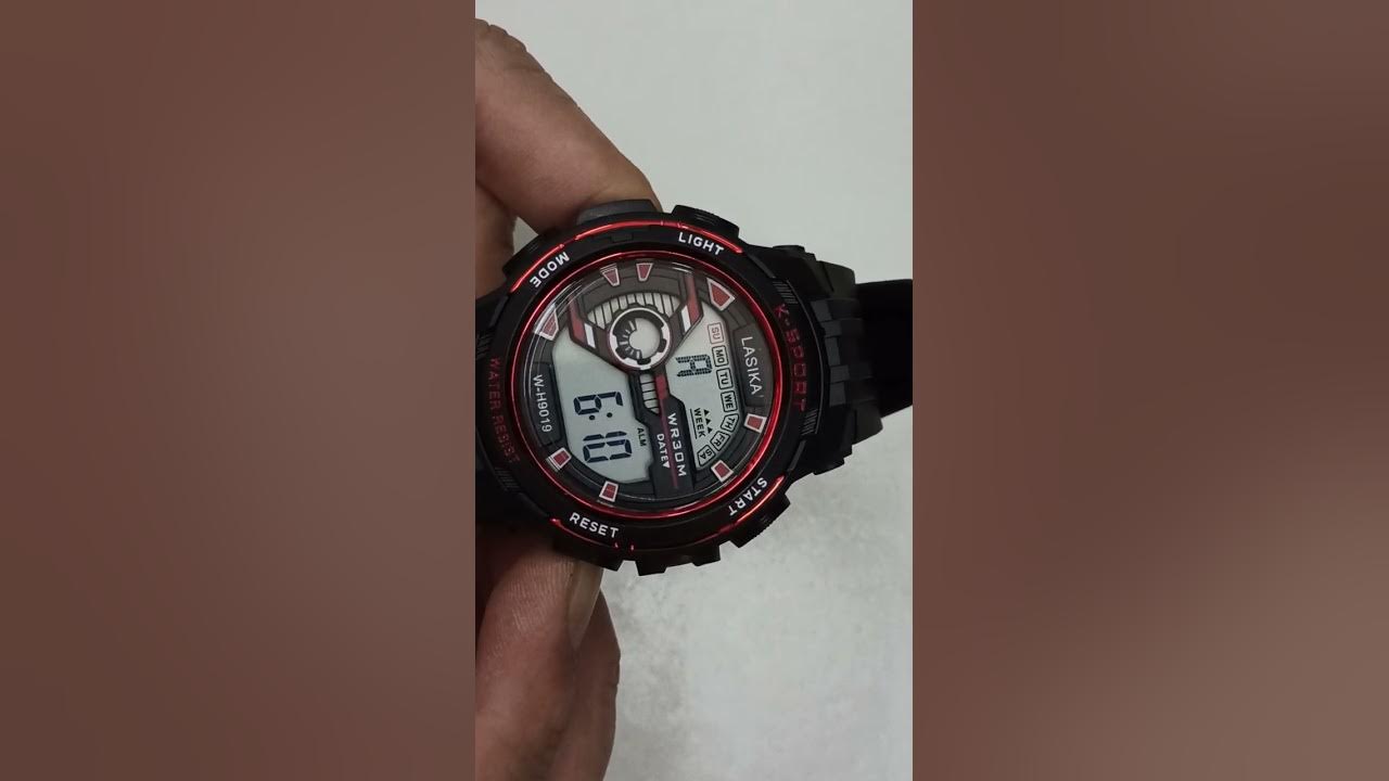 reloj LASIKA W-H9019 programar hora, alarma y cronometro - YouTube
