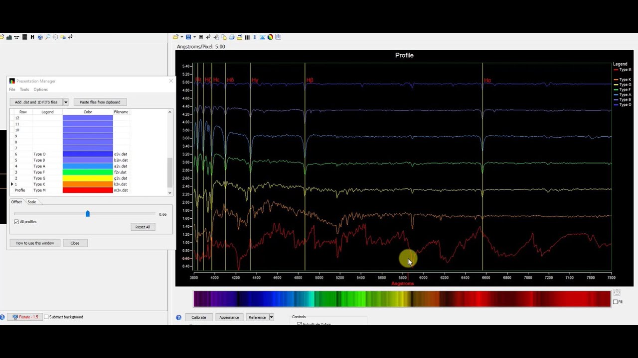 41. Presentation Manager with normalized OBAFGKM stars - YouTube