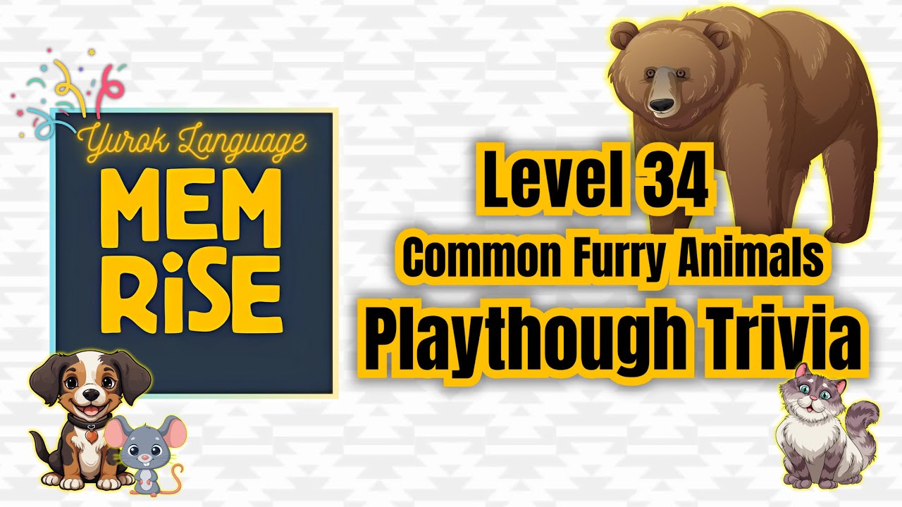 Yurok Memrise Level 34: Common Furry Animals Playthrough! - YouTube
