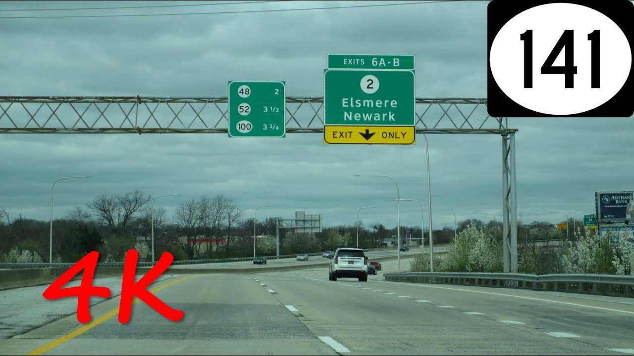 ⁴ᴷ Newport Freeway (DE 141) northbound [4K VIDEO] - YouTube