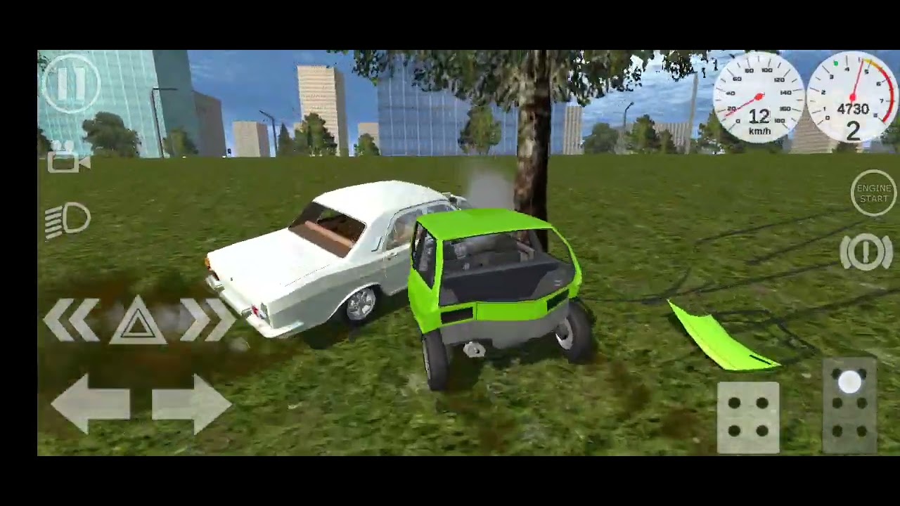 Simple Car Crash Physics Simulator green car chase 5 - YouTube