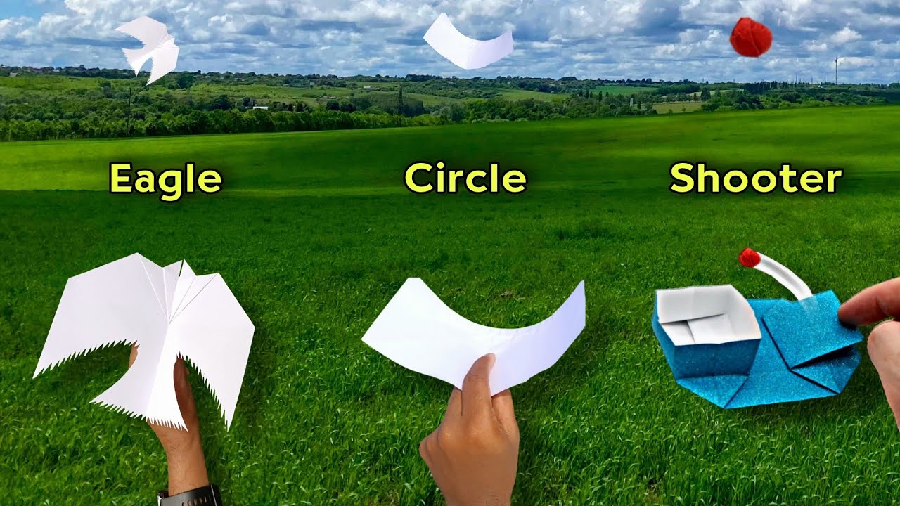 best 3 flying helicopter toy, paper flying eagle, paper circle plane ...