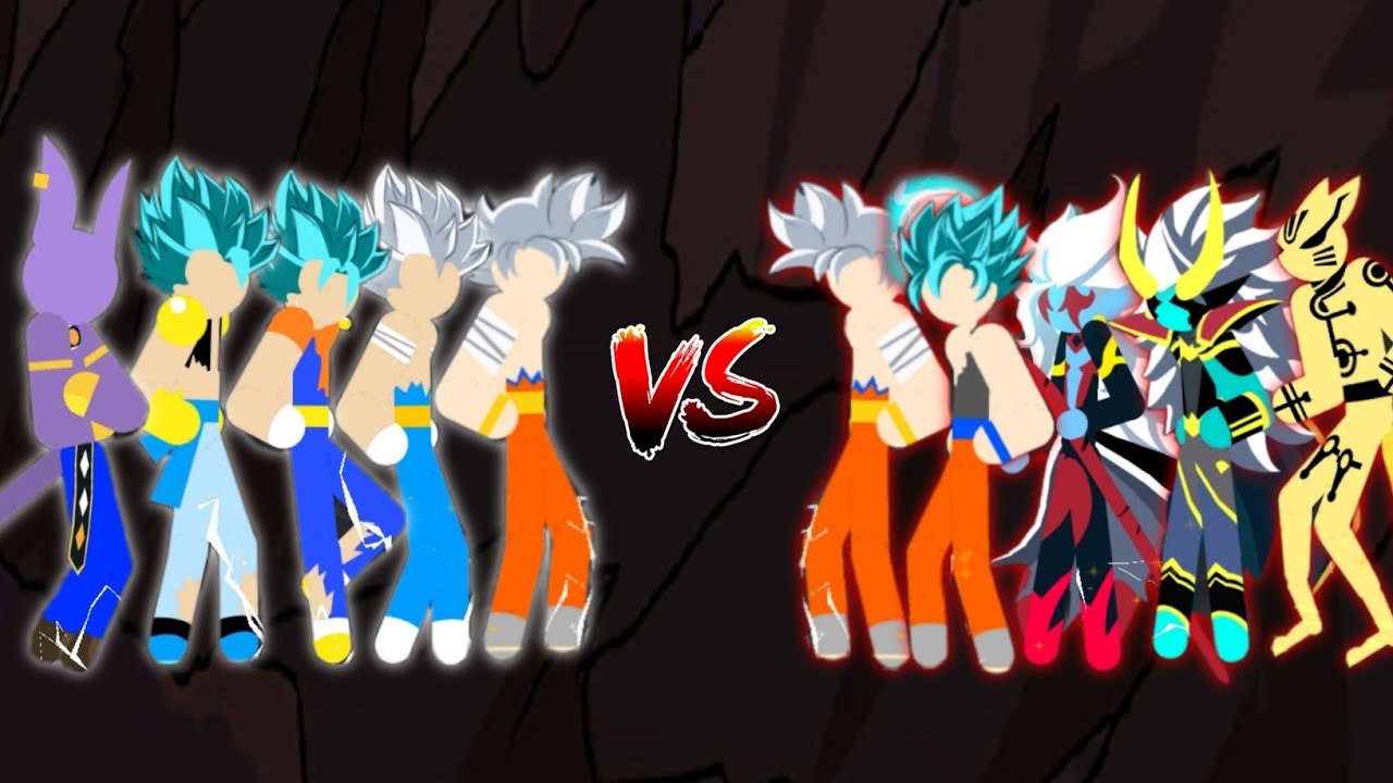 Stickman Warriors PVP of Gogeta, Vegito, Goku, Vegeta, Beerus ...