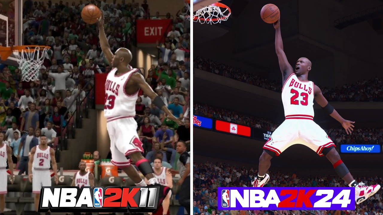 Free Throw Line Dunk With Michael Jordan On Every NBA 2K! - YouTube