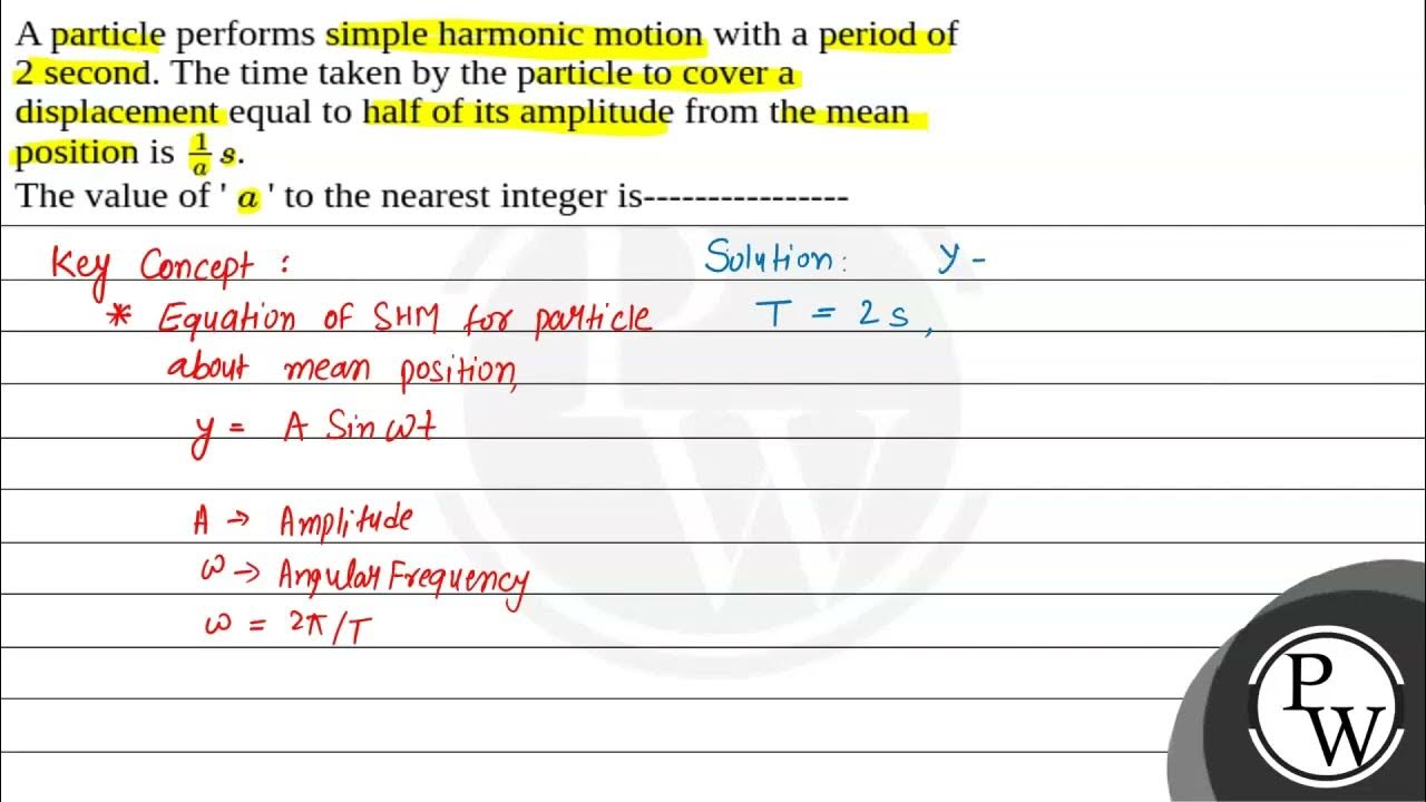 A particle performs simple harmonic motion with a period of 2 second. The time taken by the part ...