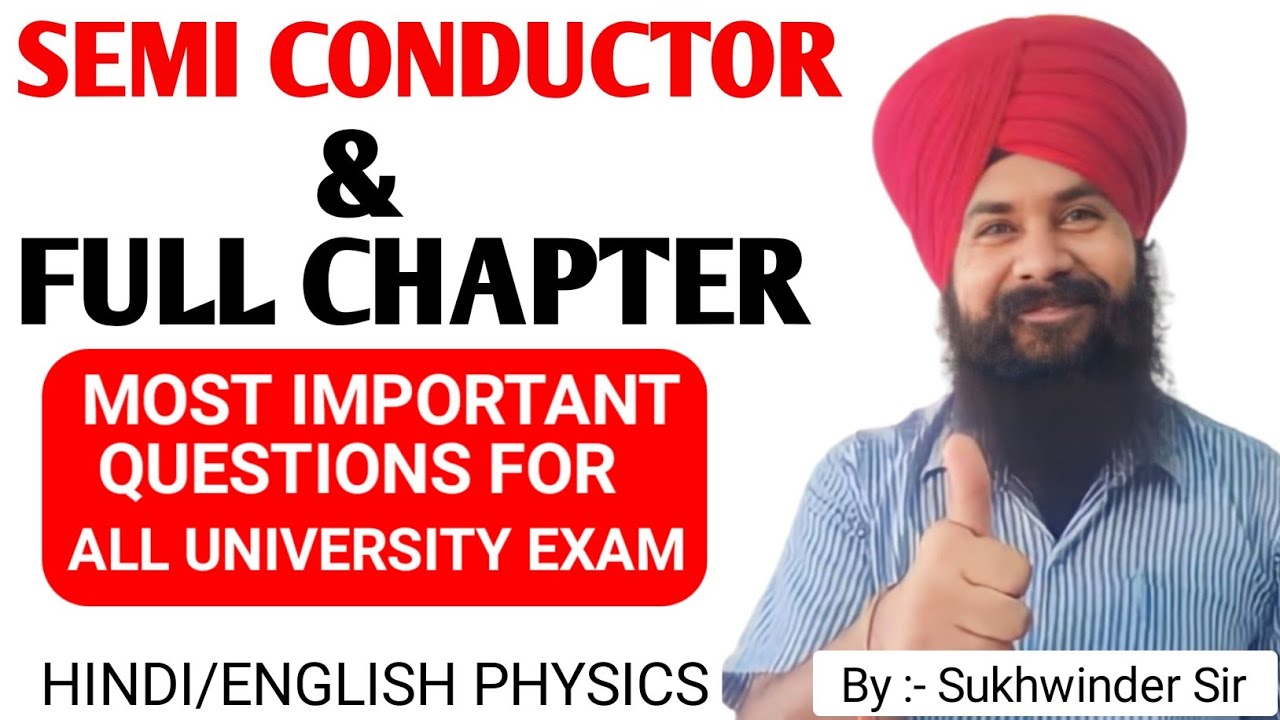 SEMICONDUCTOR MATERIALS IMPORTANT QUESTIONS BY SUKHWINDER SINGH - YouTube