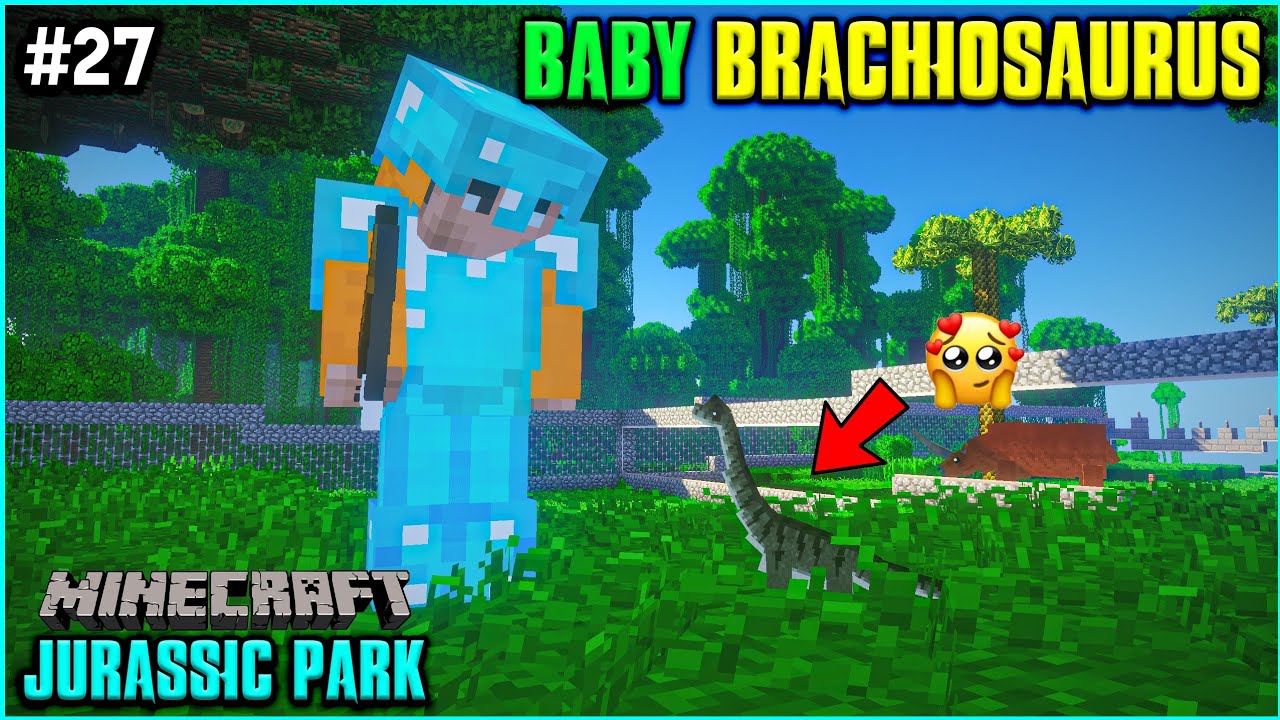 Cute Baby Brachiosaurus | Minecraft Jurassic Park | In Telugu | #27 ...
