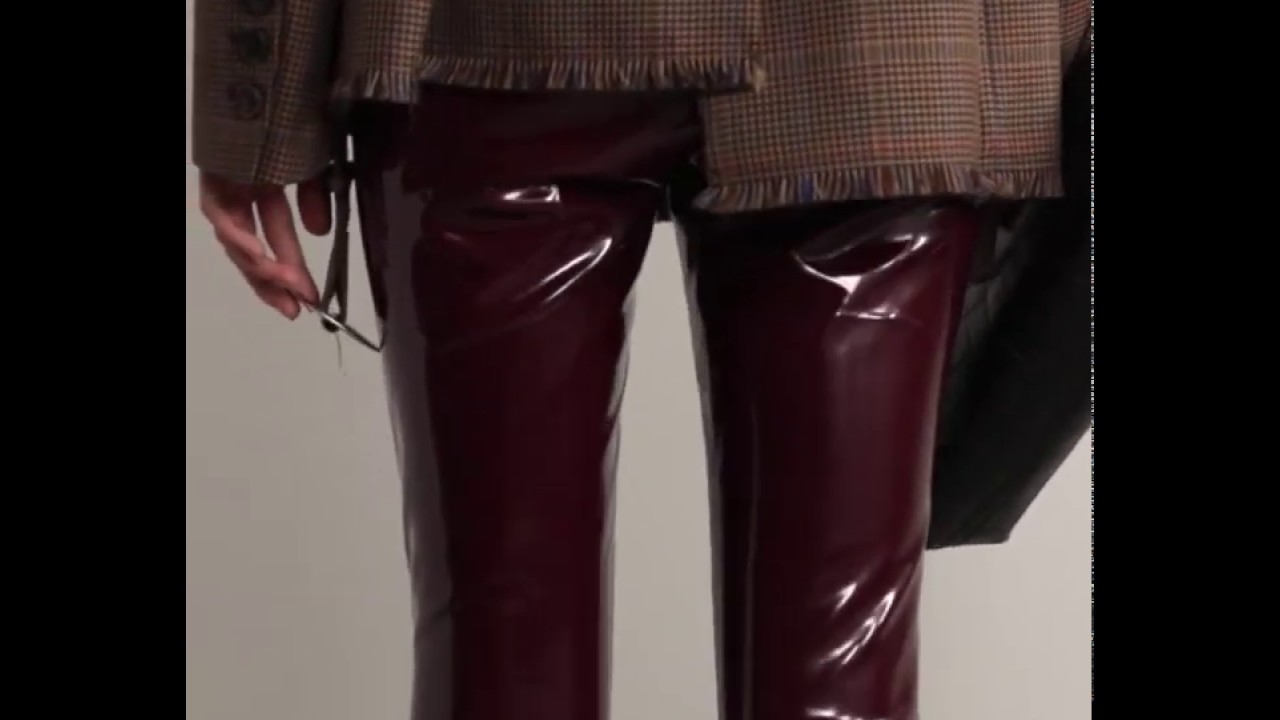Stretch Shiny Patent Leather Leggings Youtube