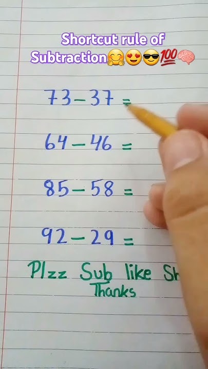 Shortcut rule of Subtraction😎😍🤗😆💯🧠 #maths #multiplication #subtraction ...