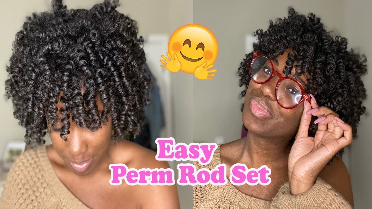 Perm Rod Set on 4a/4b Natural Hair| Purple & White Perm Rods - YouTube