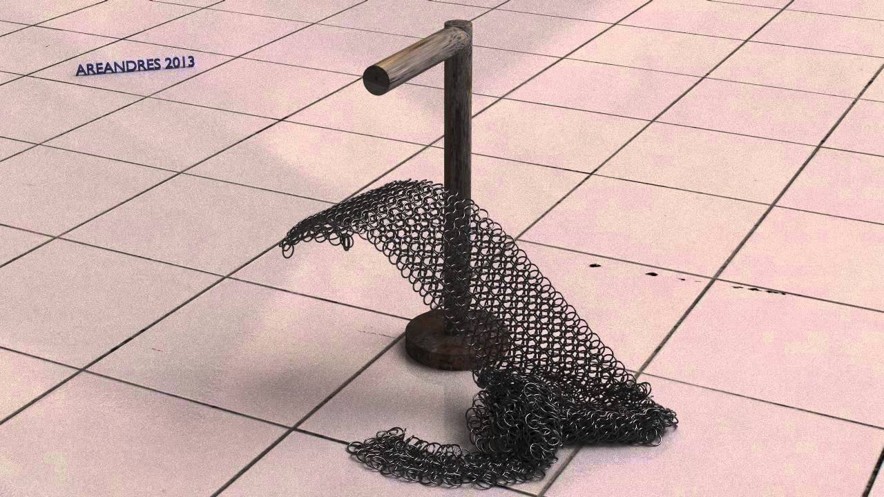 Blender 2.66 Rigid Body realistic chainmail rendered with SLG3 - YouTube