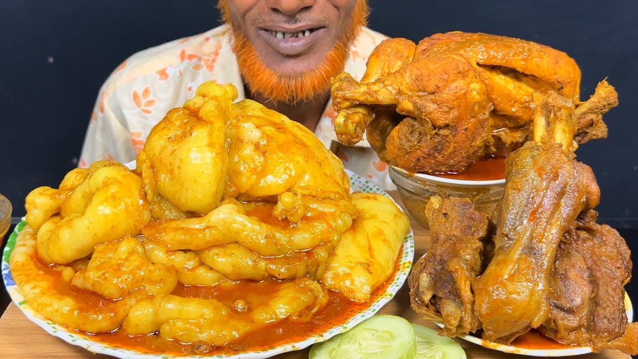 ASMR: Oily Mutton Fat Curry, Spicy Mutton Nalli Kosha, Whole Chicken ...