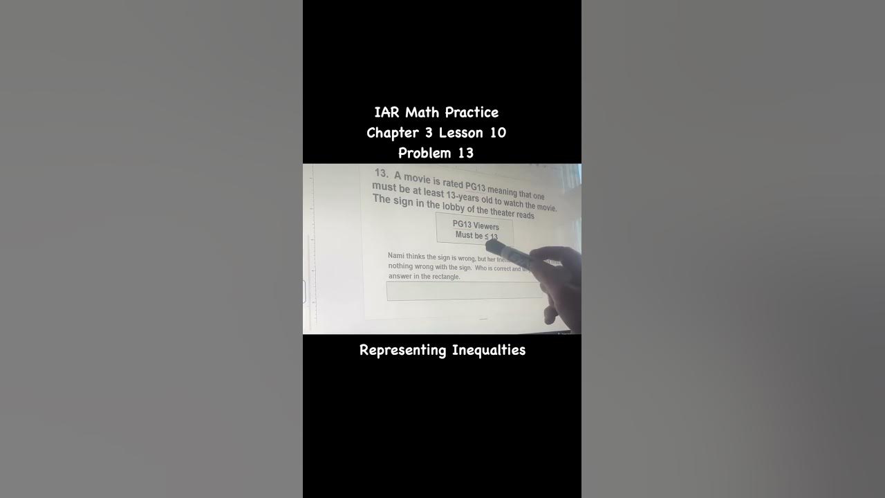 IAR Math Practice Chapter 3 Lesson 10 Problem 13. Representing ...