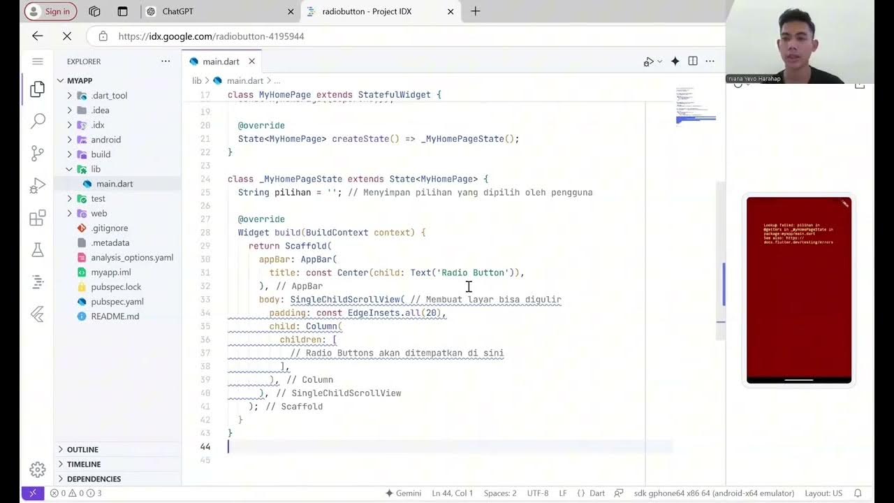 Membuat Radio Button “MOBILE PROGRAMING” - YouTube